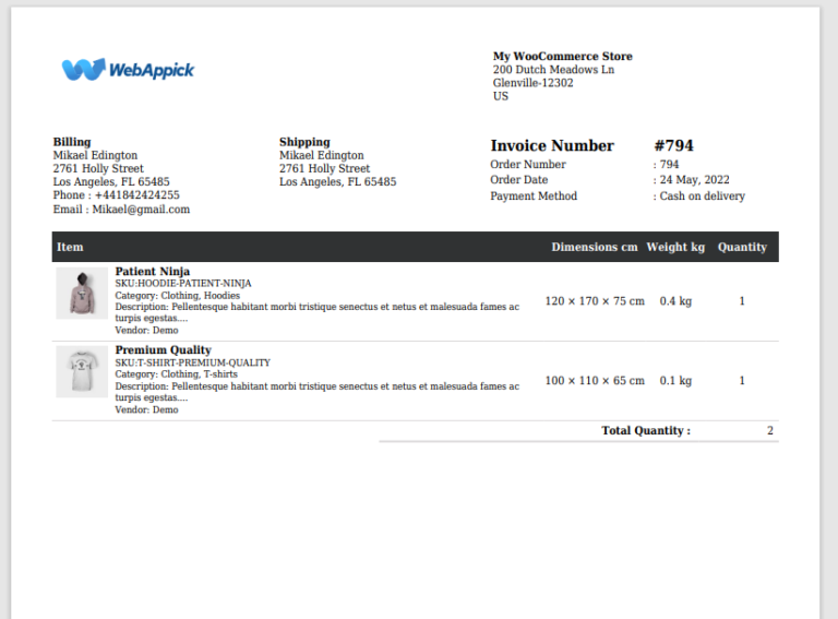 How to Print a Packing Slip in WooCommerce - WebAppick