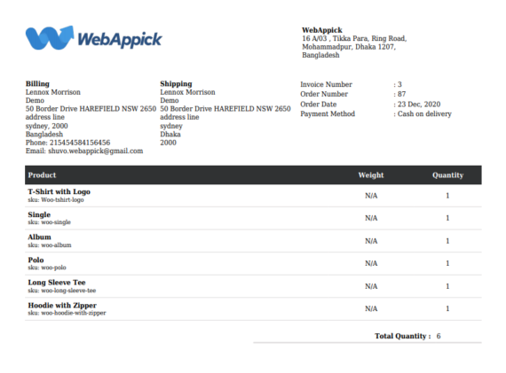 How to Print a Packing Slip in WooCommerce - WebAppick