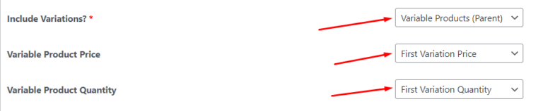 CTX Feed Pro: Include Variations